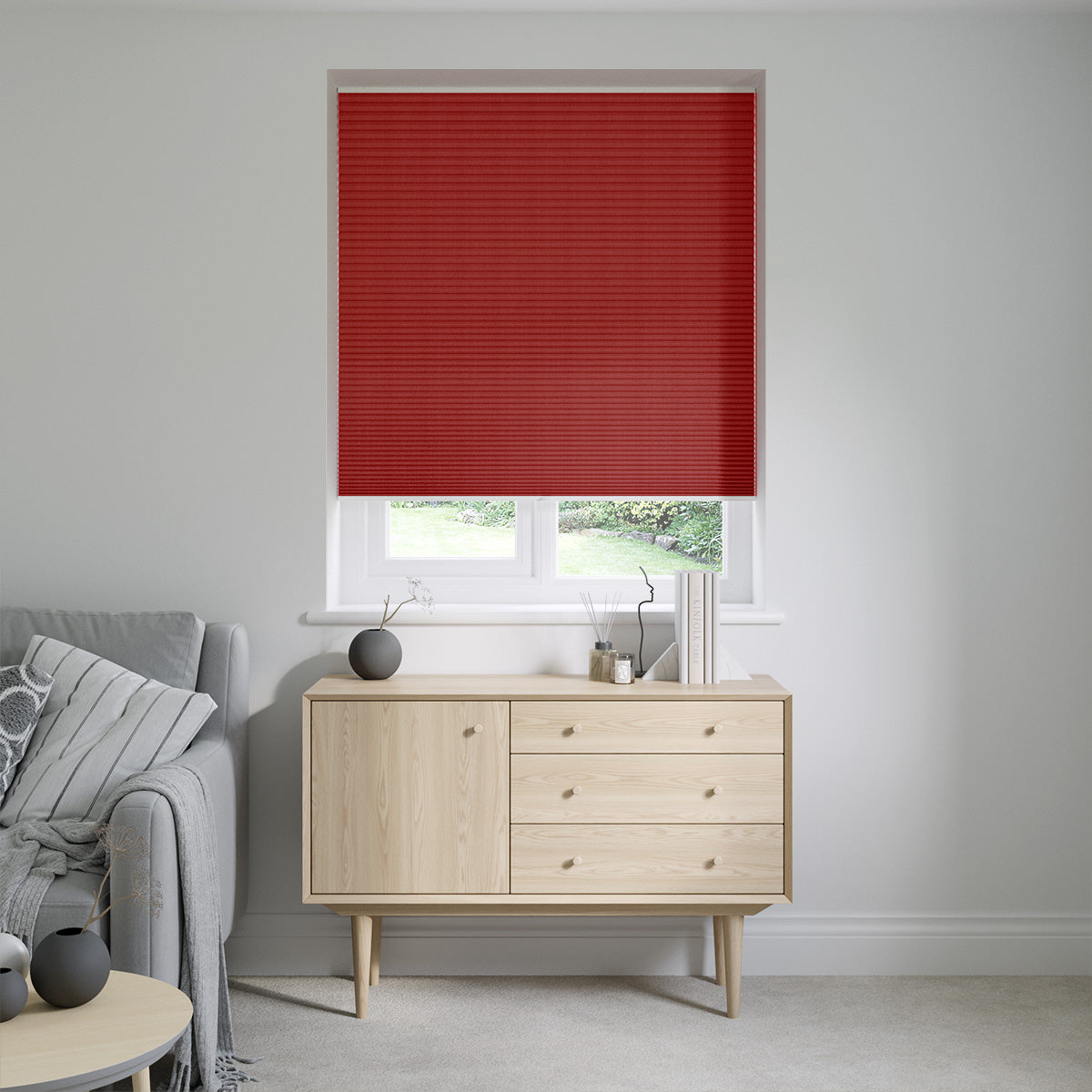 Buy Sydney Ruby Red Pleated Blinds