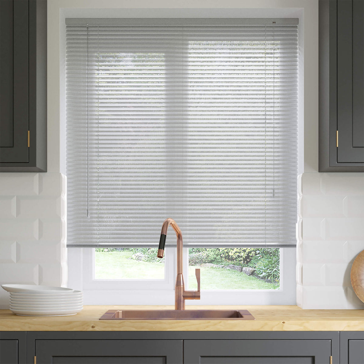Buy Perforated Silver Venetian Blinds 25mm