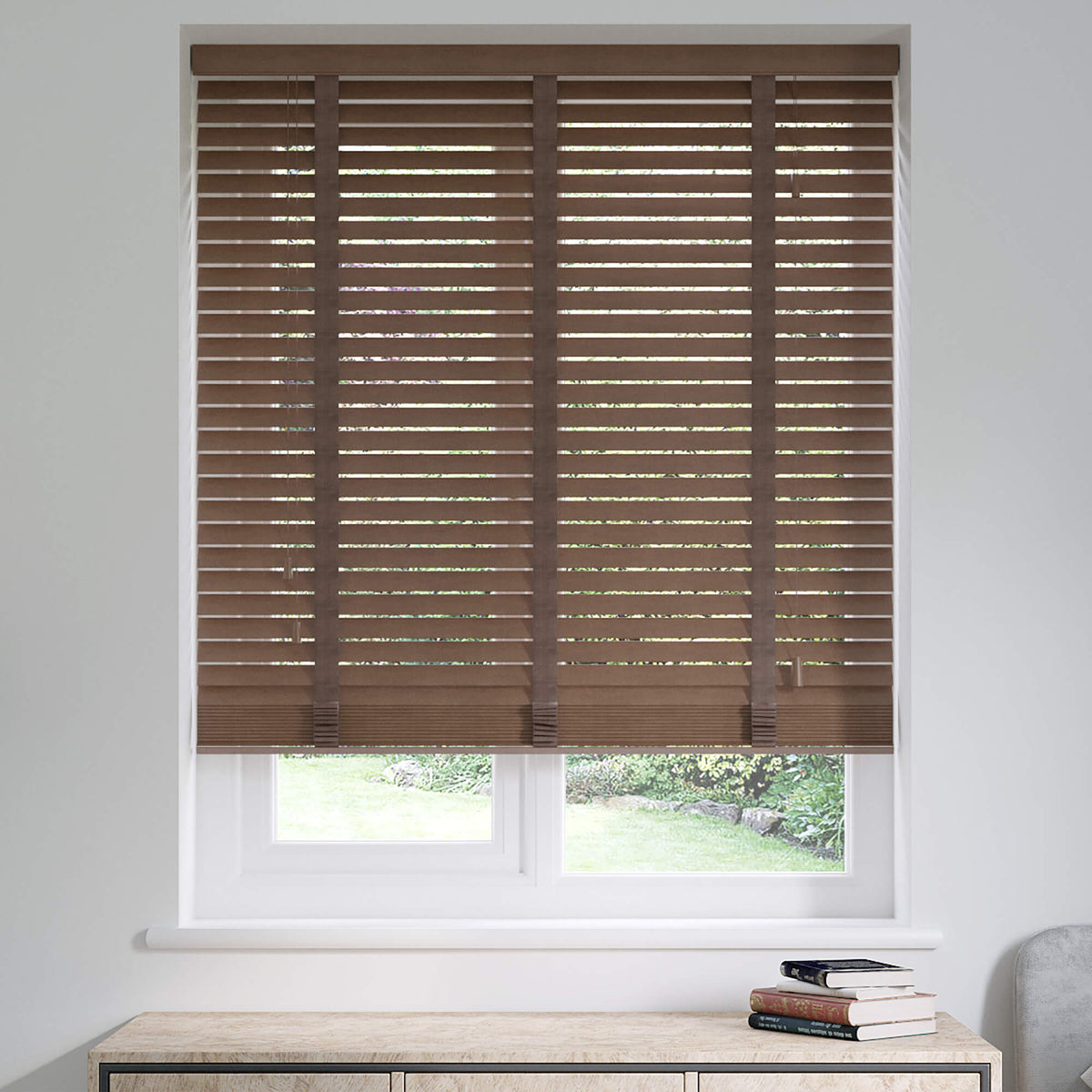 Buy Venice Husk Brown Wooden Blinds 50mm With Tapes – Blinds4You